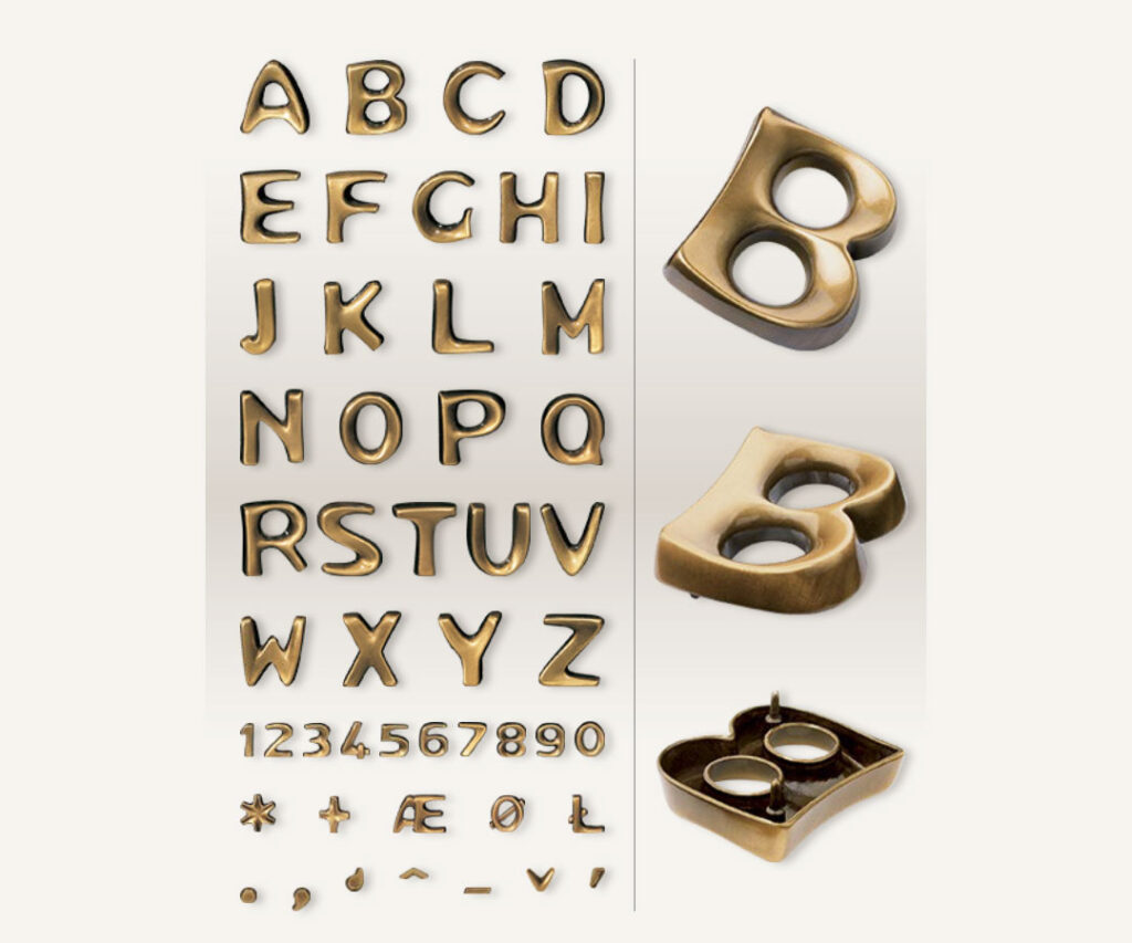 Tipografía de Bronce. 6 cm - Lápidas Barcelona. Lápidas económicas ...