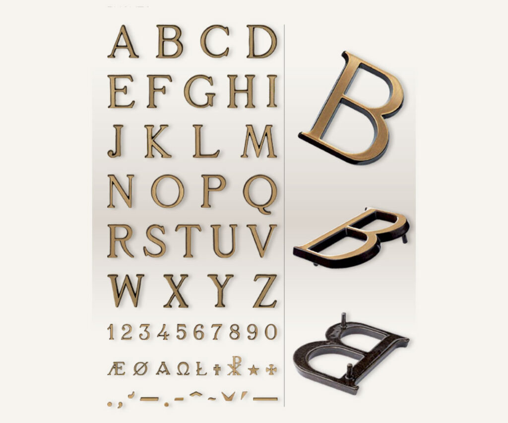 Tipografía de Bronce. 6 cm - Lápidas Barcelona. Lápidas económicas ...